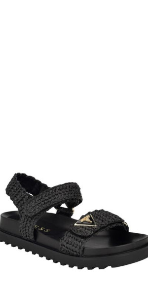 GUESS - Fabrica Raffia Sandal in Black at Nordstrom