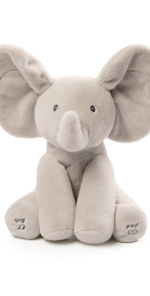 Gund - Baby Flappy The Elephant Musical Stuffed Animal in Grey
