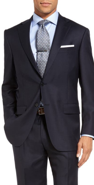 Hart Schaffner Marx - Chicago Classic Fit Solid Wool Suit in Navy at ...