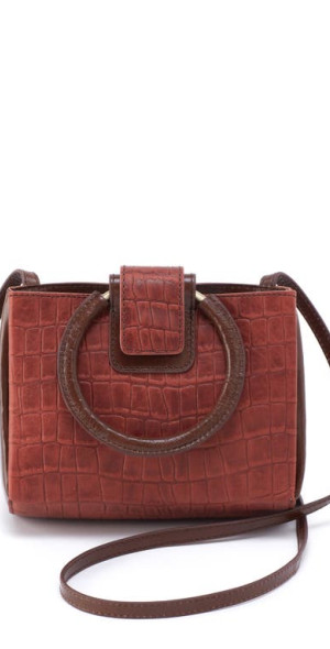 HOBO - Heidi Small Croc Embossed Crossbody in Brandy at Nordstrom