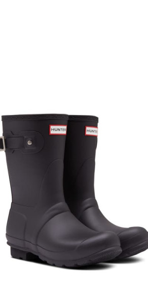 Hunter - Original Insulated Short Waterproof Rain Boot in Black at ...