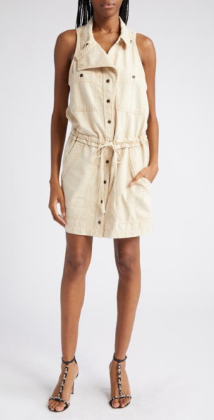 Isabel Marant Étoile - Ines Tie Waist Sleeveless Utility Dress in Sand ...