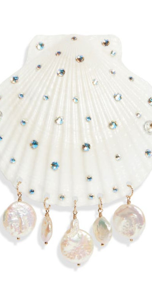 Isshi - La Concha Embellished Barrette in White Pearl at Nordstrom
