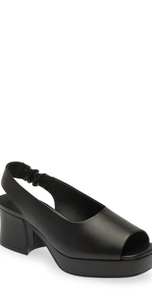 Jeffrey Campbell - Extendo Platform Slingback Sandal in Black Leather at Nordstrom