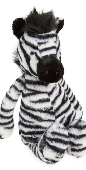 Jellycat - Bashful Zebra Stuff Animal in Black/white