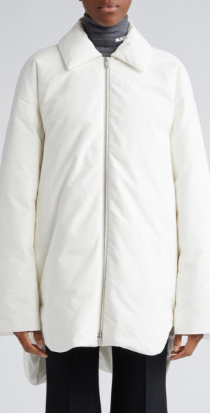 Jil Sander - Oversize Down Shirt Jacket in Porcelain