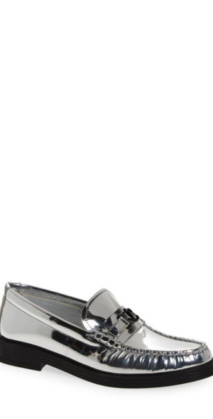 Jimmy Choo - Addie JC Metallic Loafer in Silver at Nordstrom