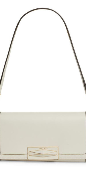 Jimmy Choo - Mini Diamond Leather Shoulder Bag in Latte/Gold