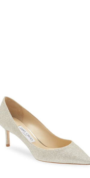 Jimmy Choo - Romy Dusty Glitter Pump in Platinum Ice at Nordstrom