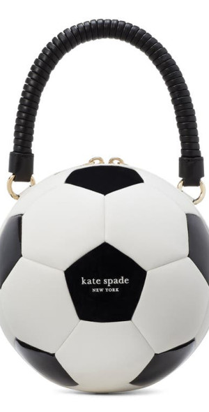 Kate Spade New York - kickoff patchwork soccer ball bag in Black Multi.