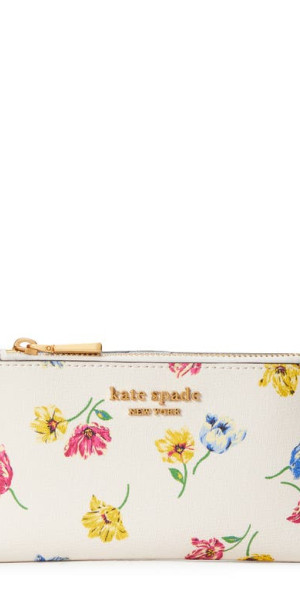 kate spade new york - morgan tulip toss print soft leather bifold ...