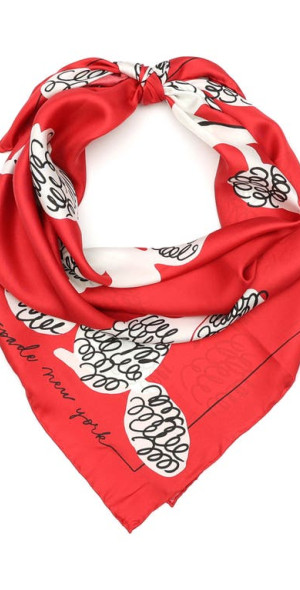 kate spade new york - poodles silk square scarf in Engine Red at Nordstrom
