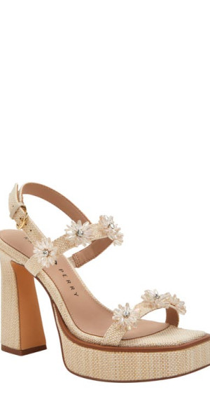 Katy Perry - The Steady Floral Slingback Platform Sandal in Natural at ...