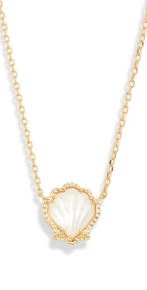 Kendra Scott - Brynne Shell Pendant Necklace in Gold Ivory Mother Of Pearl