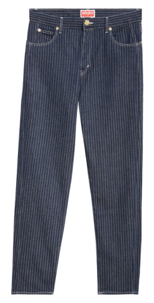 KENZO - Engineer Stripe Tapered Fit Jeans in Rinse Blue Denim