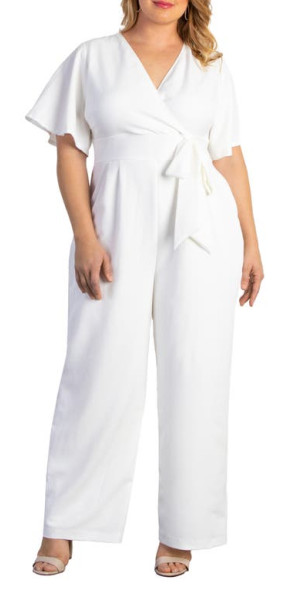 Kiyonna - Karina Crepe Jumpsuit in Ivory