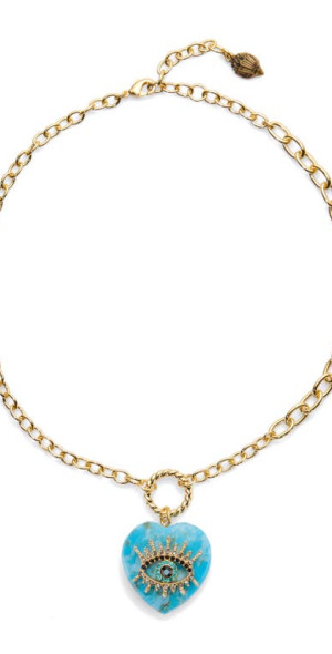 Kurt Geiger London - Evil Eye & Turquoise Heart Pendant Necklace at ...