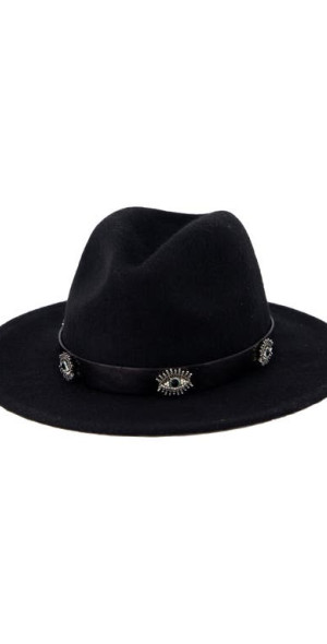 Kurt Geiger London - Evil Eye Wool Felt Fedora in Black at Nordstrom