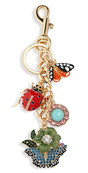 Kurt Geiger London - Floral Couture Key Chain in Gold Multi