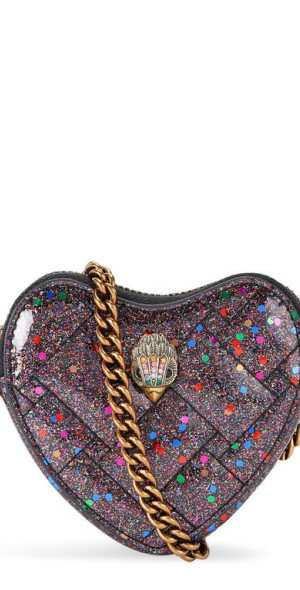 Kurt Geiger London - Micro Heart Quilted Crossbody Bag in Charcoal