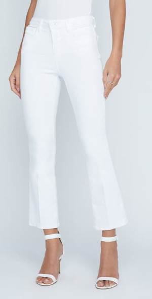 L'AGENCE - Mira Crop Micro Bootcut Jeans in Blanc at Nordstrom