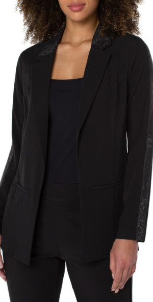 Liverpool Los Angeles - Embellished Boyfriend Blazer in Black