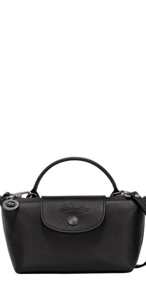 Longchamp - Extra Small Le Pliage Xtra Leather Clutch in Black