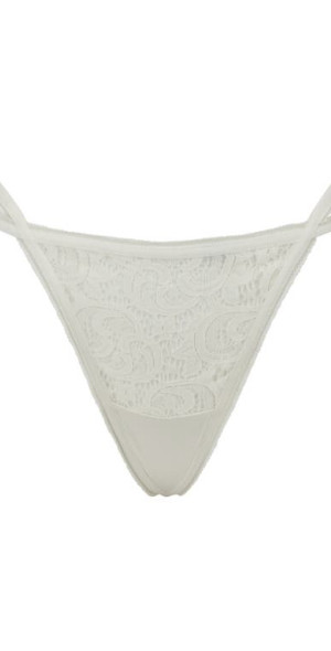 Love, Vera - Strappy Satin & Lace G-String in Ivory