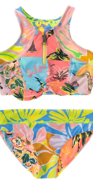 Maaji - Kids' Habana Candi Reversible Two-Piece Swimsuit in Coral Multi ...