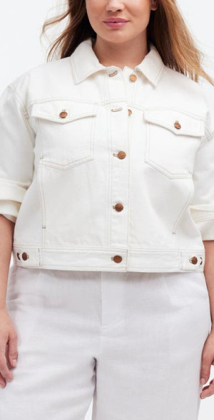 Madewell - Button Front Denim Jacket in Tile White