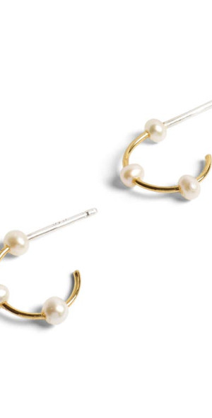 Madewell - Demi-Fine Freshwater Pearl Hoop Earrings in 14K Gold at Nordstrom