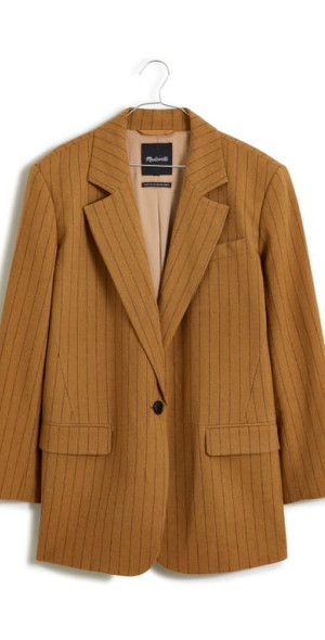 Madewell - Oversize Pinstripe Blazer in Fallen Timber