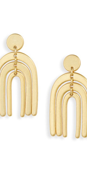 Madewell - Stacked Arch Statement Earrings in Vintage Gold