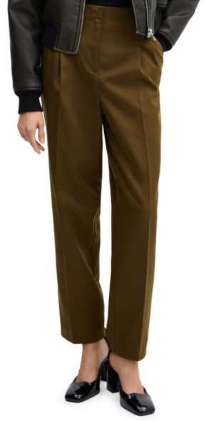 MANGO - Dart High Waist Pants in Green