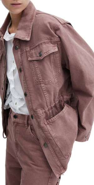 MANGO - Denim Cargo Jacket in Light/Pastel Purple