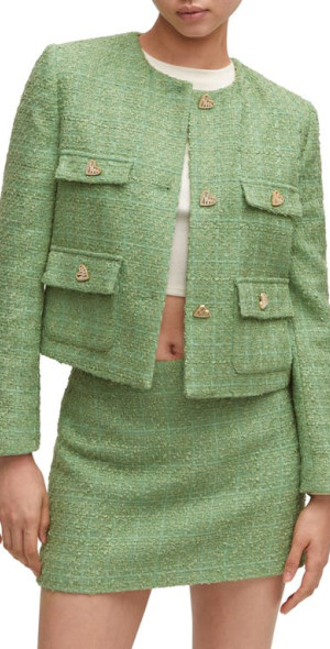 MANGO - Tweed Jacket in Green