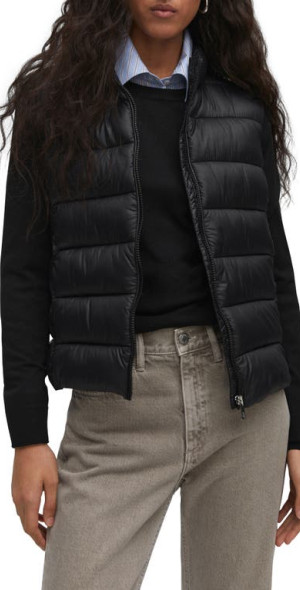 MANGO - Ultralight Quilted Puffer Vest in Black