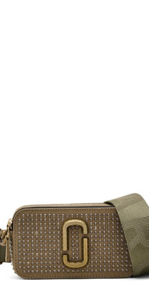 Marc Jacobs - The Crystal Canvas Snapshot Bag in Slate Green Crystal at ...