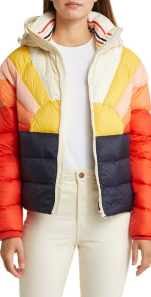 Marine Layer - Archive Après Sunset Down Puffer Jacket in Navy Sun