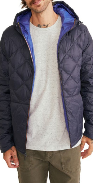 Marine Layer - Archive Midweight Quilted Hooded Jacket in Navy
