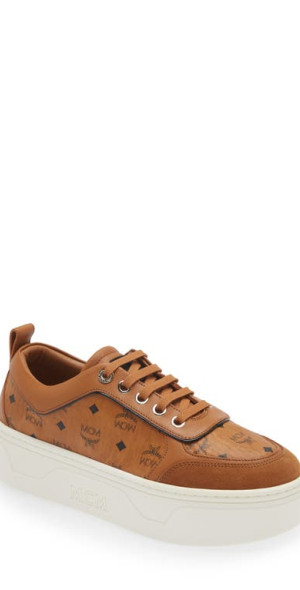 MCM - Skyward Platform Sneaker in Cognac