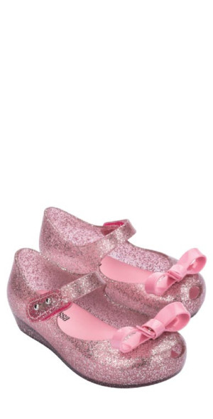 Melissa - Kids' Ultrabow Mary Jane in Pink Glitter