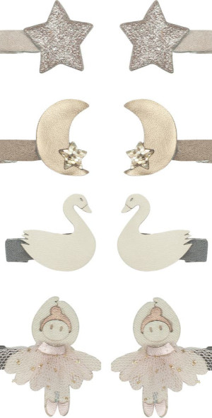 Mimi & Lula - Kids' Assorted 8-Pack Swan Lake Mini Hair Clips in Pink ...