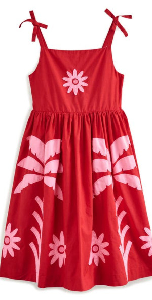 Mini Boden - Kids' Appliqué Sundress in Poppy Red Palms