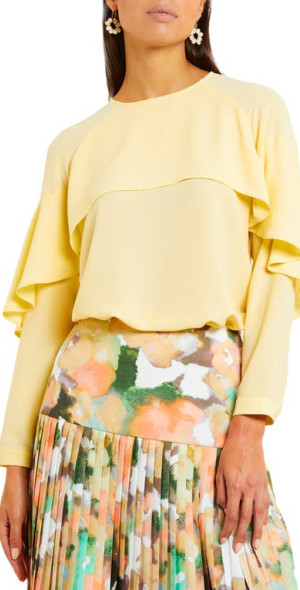 Misook - Draped Overlay Top in Pale Gold at Nordstrom