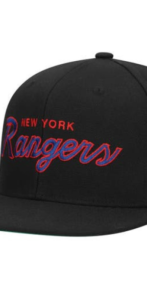 Mitchell & Ness - Men's Black New York Rangers Core Team Script 2.0 ...