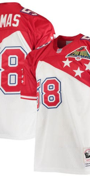 Mitchell & Ness - Men's Derrick Thomas White/Red AFC 1995 Pro Bowl ...