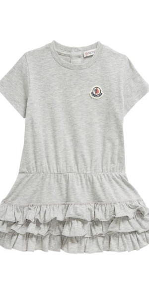 Moncler - Kids' Tiered Ruffle T-Shirt Dress in Grey at Nordstrom