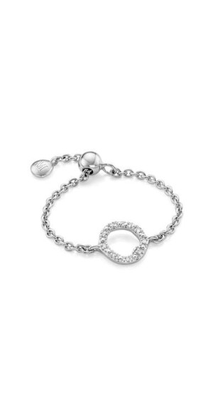Monica Vinader - Riva Mini Diamond Circle Adjustable Friendship Ring in ...