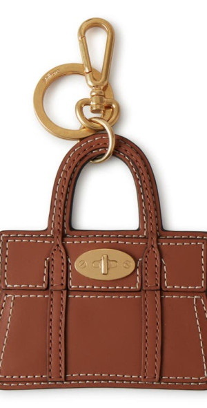 Mulberry - Baywater Flat Bag Leather Key Ring in Vintage Oak at Nordstrom